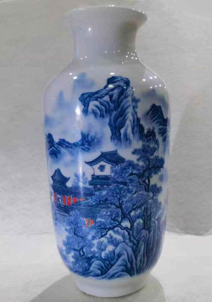 图片[1]-同治年制依山傍水花瓶-国博文物